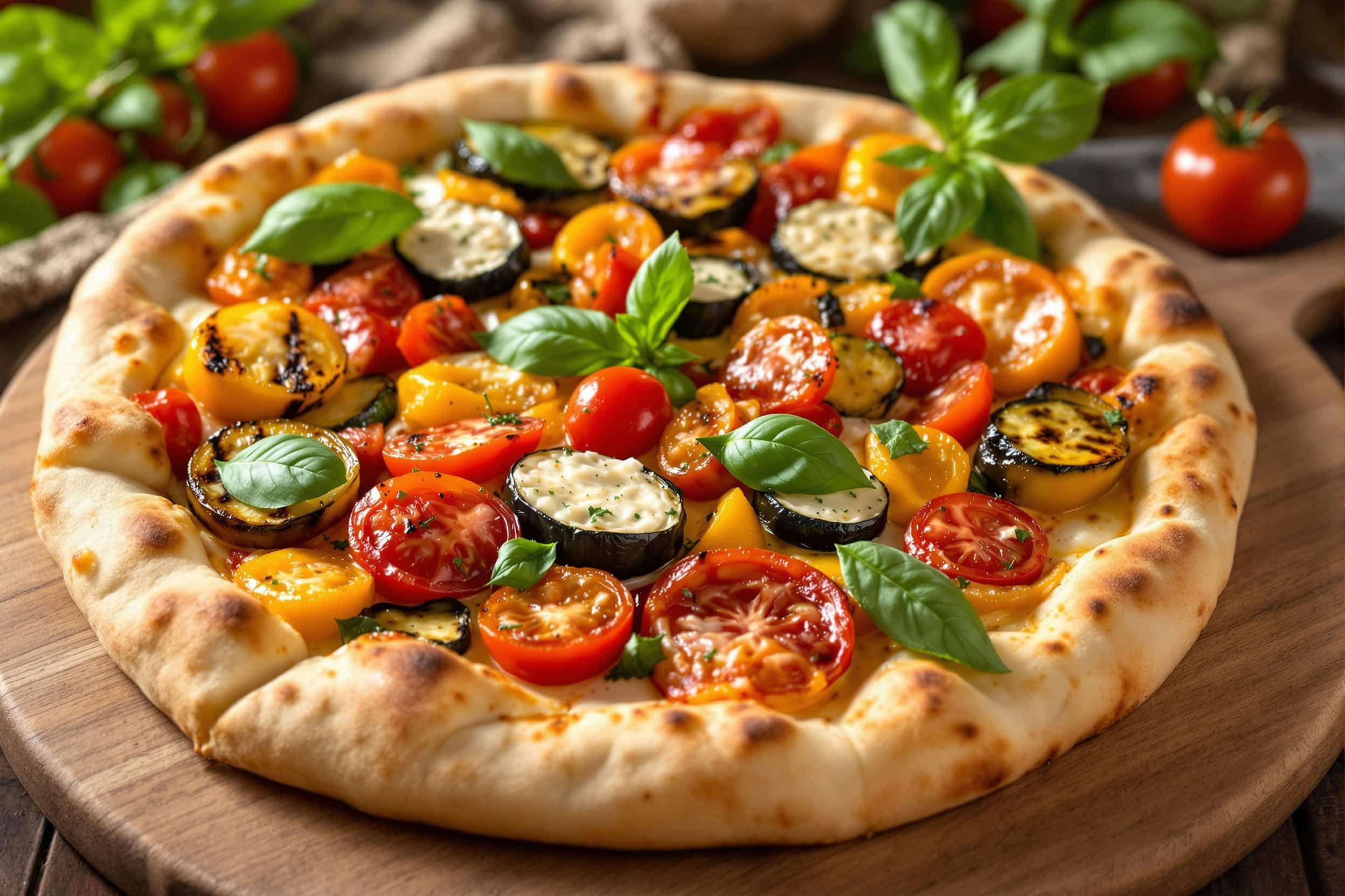 Recette de pizza aux légumes grillés